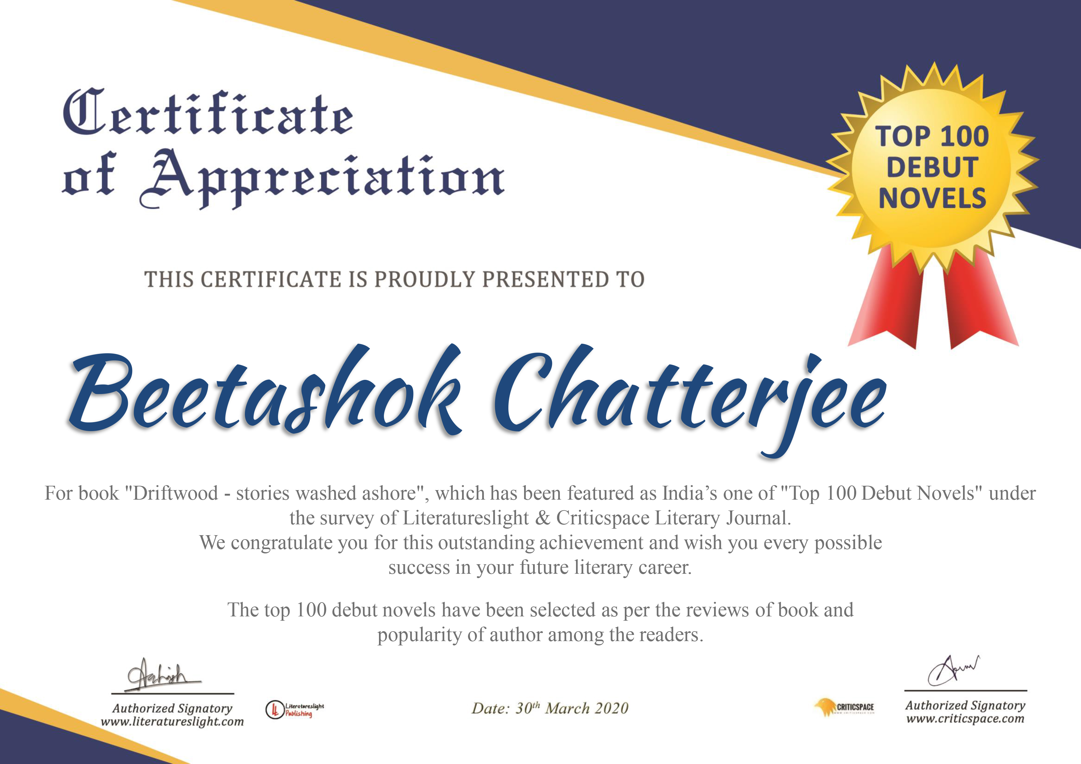 Author Article | Beetashok Chatterjee | Criticspace Journals | Top 100 ...